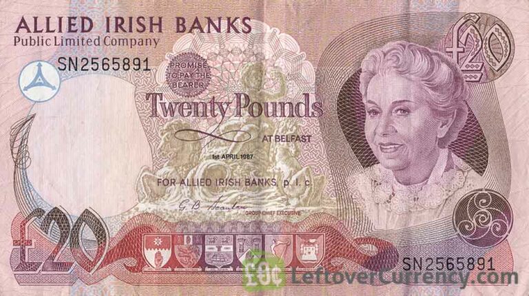 Allied Irish Banks 20 Pounds (Mature lady) - exchange yours