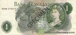 Bank of England 1 Pound (portrait type) - exchange yours