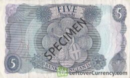 Bank of England 5 Pounds (portrait type) - exchange yours