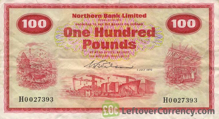 Northern Bank 100 Pounds (series 1970-1980) - exchange yours