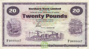 Northern Bank 20 Pounds (series 1970-1988) - exchange yours today