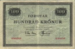 100 Faroese Kronur 1949 green - Exchange yours for cash today