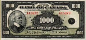 1000 Canadian Dollars series 1935 - Exchange yours for cash