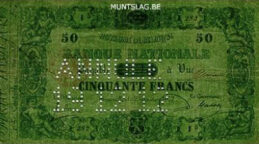 50 Belgian Francs (type 1851 green paper) - exchange yours today