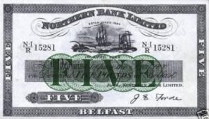 Northern Bank 5 Pounds (series 1927-1968) - exchange yours today