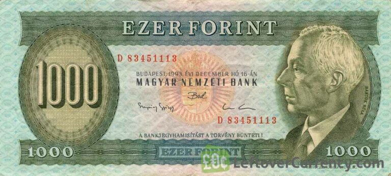 1000 Hungarian Forints (King Matyas) - Exchange yours for cash