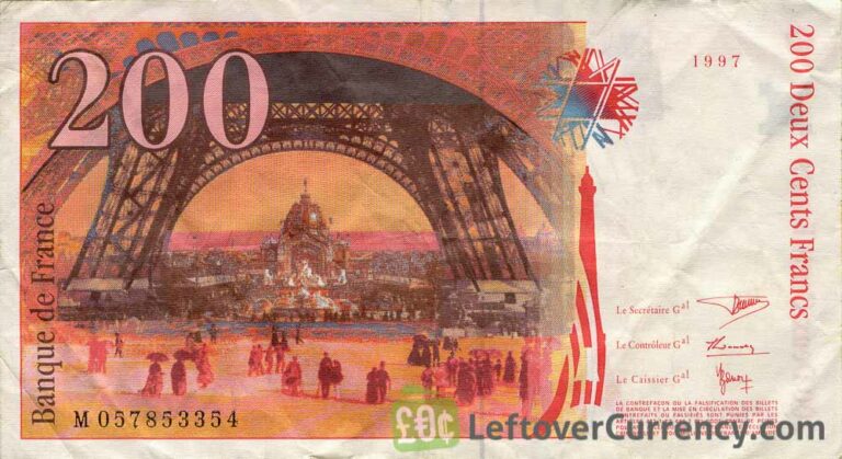 200 French Francs (Gustave Eiffel) - Exchange yours for cash