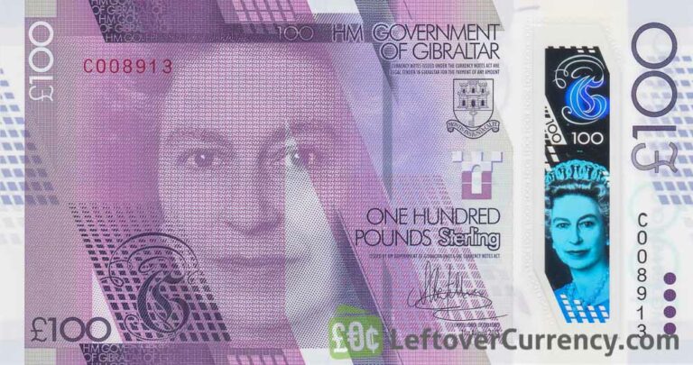 100 Gibraltar Pounds banknote (Kings Bastion) - Exchange yours today
