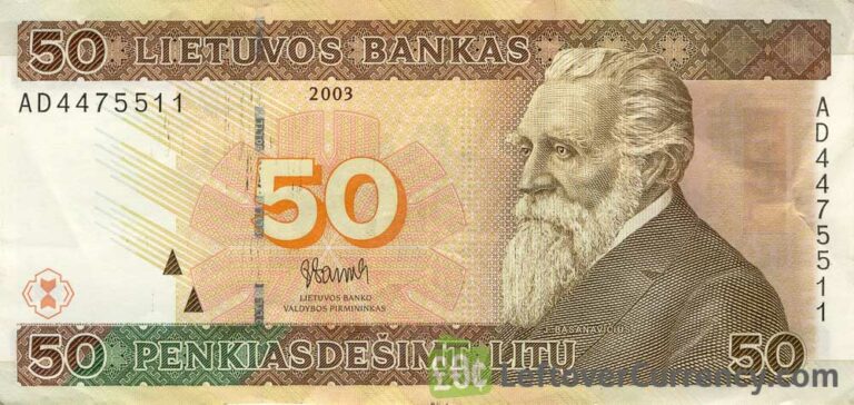 50 Litu banknote Lithuania - Exchange yours for cash today