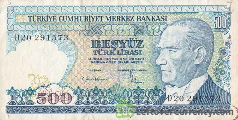 500 Turkish Old Lira banknote (7th emission 1970) - Exchange yours