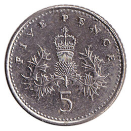British large style 5p coin - Exchange yours for cash today
