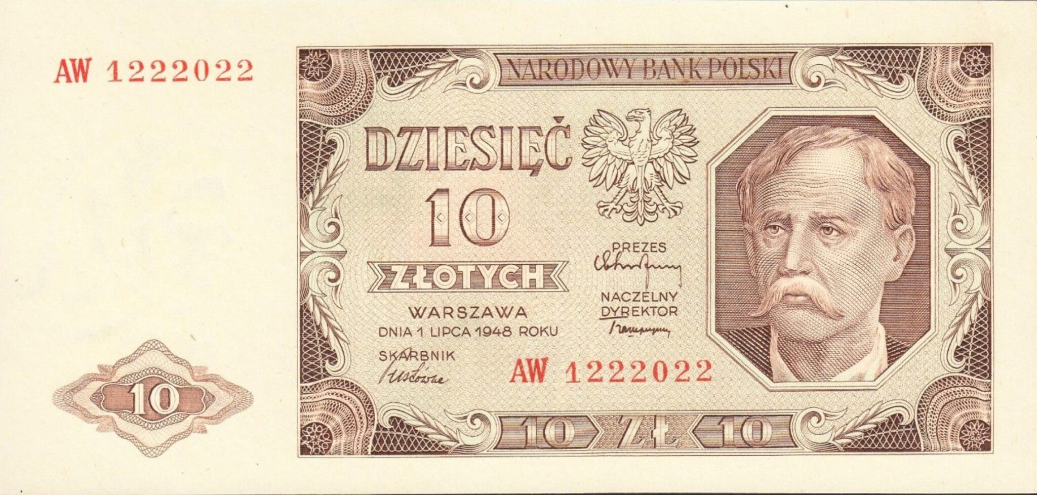 10 old Polish Zlotych banknote 1948 issue - Exchange yours for cash