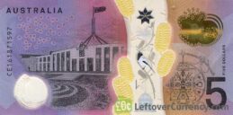5 Australian Dollars banknote series 2016 - Exchange yours today