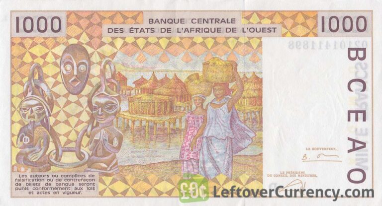 1000 francs banknote West African CFA (1991-2002) - Exchange yours