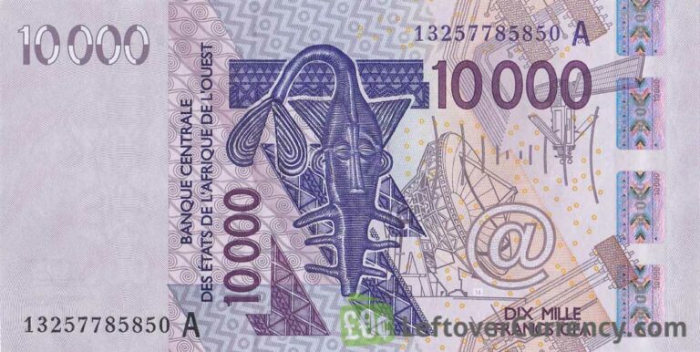 10000 francs banknote West African CFA - Exchange yours for cash today