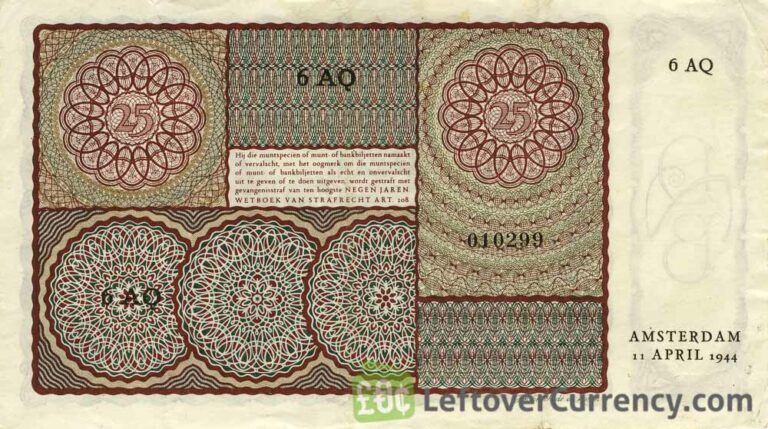 25 Dutch Guilders banknote (Prinsesje) - Exchange yours for cash today