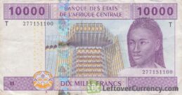 10000 francs banknote Central African CFA - Exchange yours today