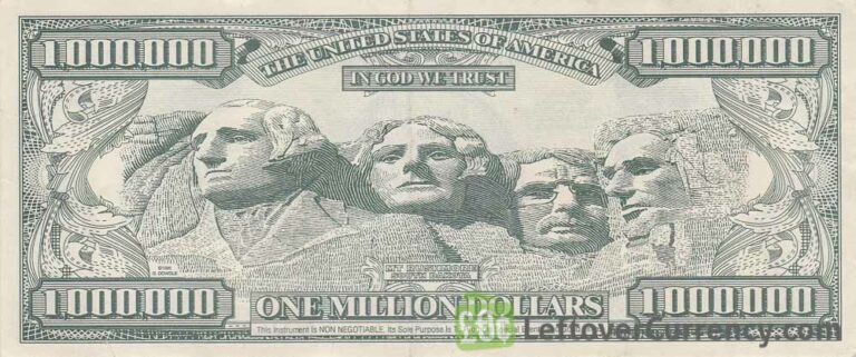 One Million Dollar Bill USA Novelty Banknotes Leftover Currency one-million-dollar-bill-usa-novelty-banknotes-leftover-currency