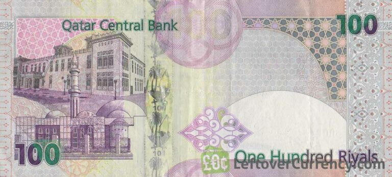 100 Qatari Riyals note (4th Issue transparent window) - Exchange yours