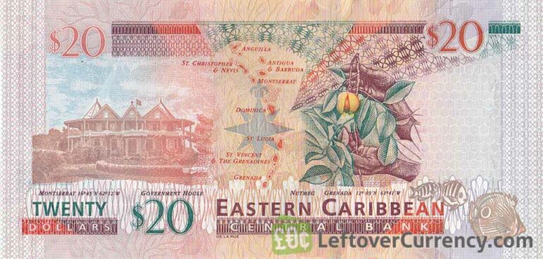 20 Eastern Caribbean dollars banknote - Exchange yours for cash today