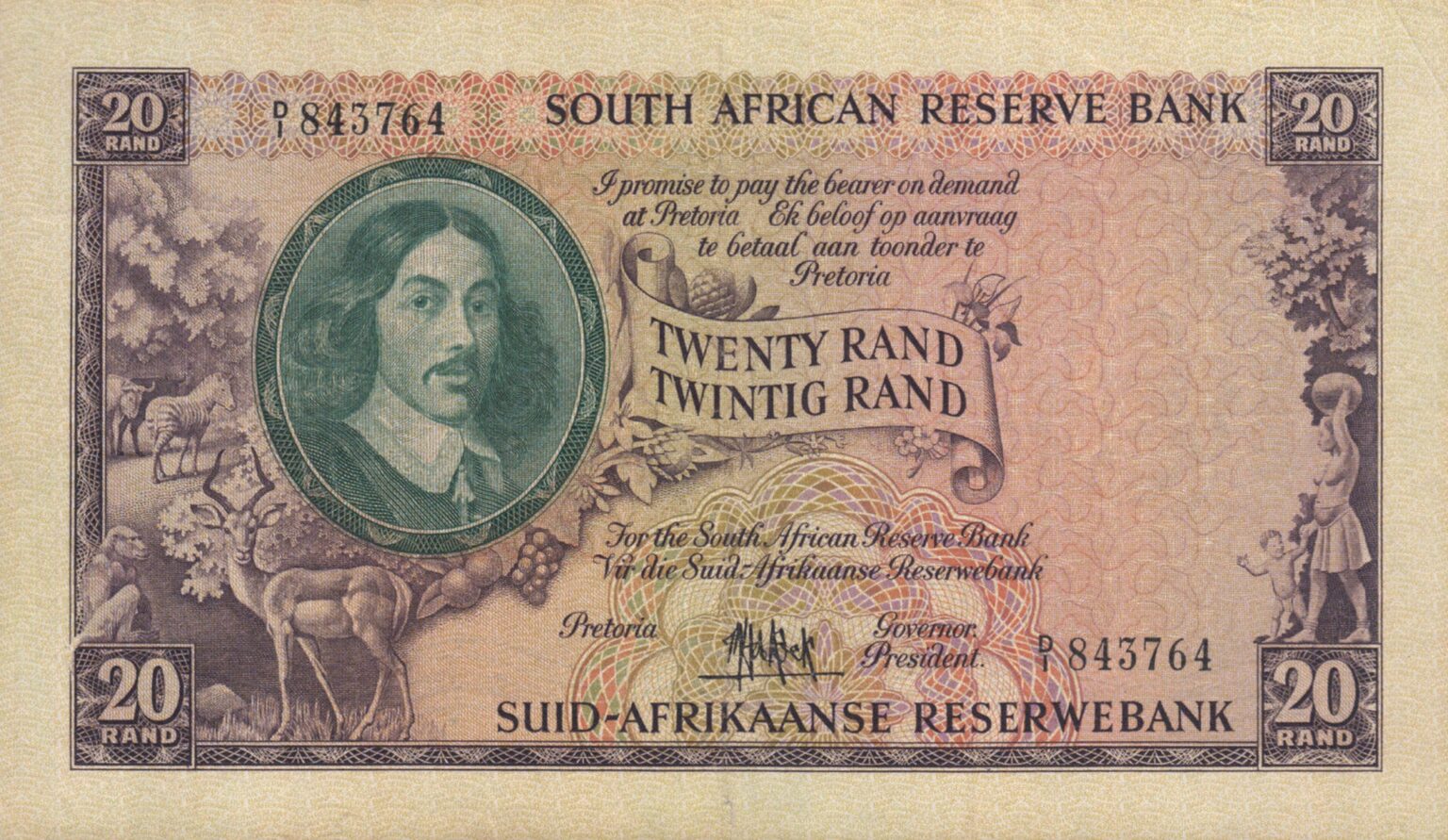 20 South African Rand note (van Riebeeck large type) - Exchange yours
