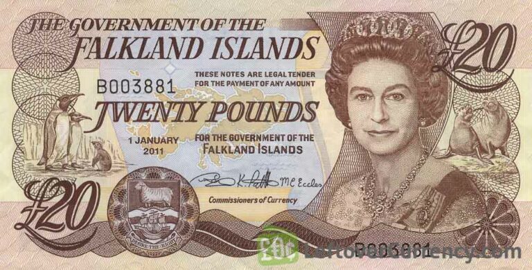current Falkland Islands Pounds banknotes - Exchange yours now