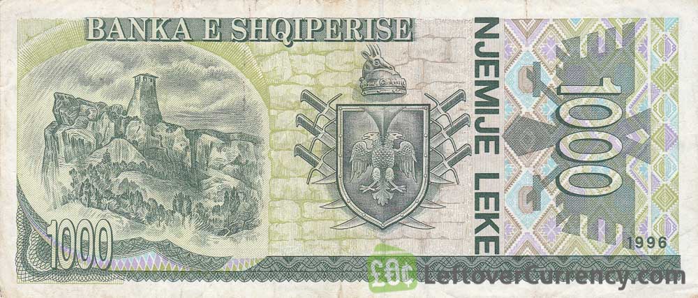 1000 Albanian Lek banknote (Skanderbeg) - Exchange yours for cash 1000 Albanian Lek banknote (Skanderbeg) - Exchange yours for cash