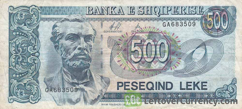 500 Albanian Lek banknote (Naim Frasheri) - Exchange yours for cash 500 Albanian Lek banknote (Naim Frasheri) - Exchange yours for cash