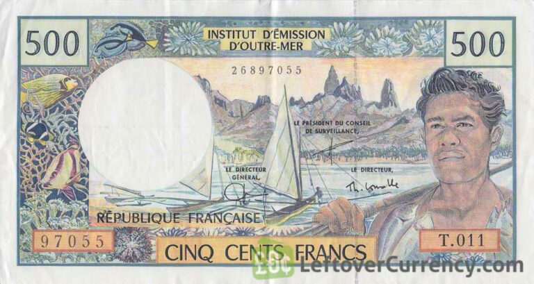 500 CFP francs banknote (Polynesian fisherman) - Exchange yours