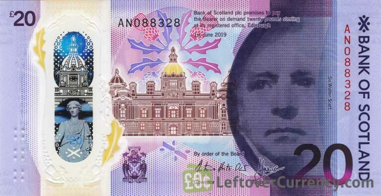 Bank of Scotland 20 Pounds banknote (polymer) - Exchange yours