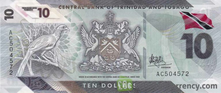 10 Trinidad and Tobago Dollars banknote - Exchange yours for cash
