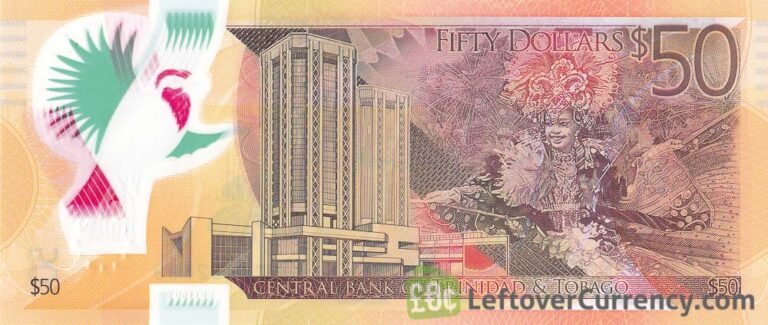 50 Trinidad and Tobago Dollars polymer banknote 2015 - Exchange yours