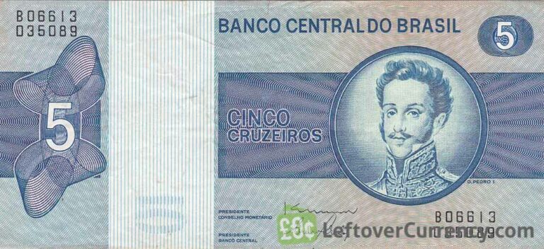 5 Brazilian Cruzeiros banknote (Dom Pedro I) - Exchange yours for cash