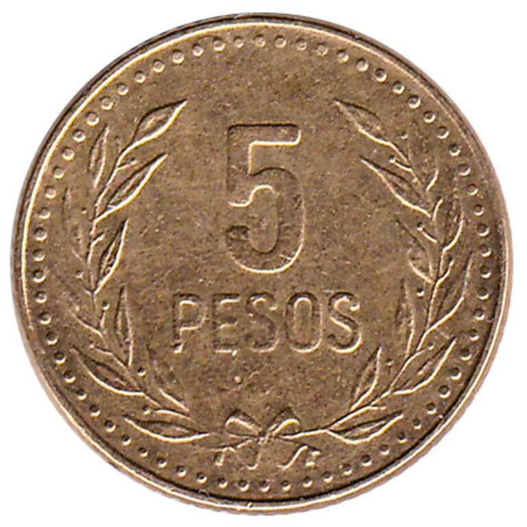 5 Pesos coin Colombia (laurel wreath) - Exchange yours for cash today