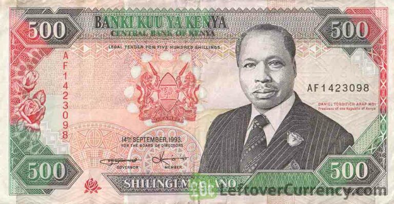 Leftover Currency - easily exchange 500 Kenyan Shillings banknote (1988)