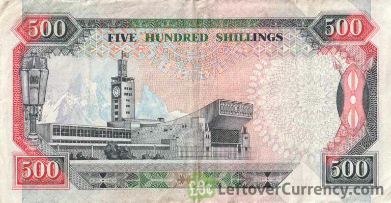 Leftover Currency - easily exchange 500 Kenyan Shillings banknote (1988)