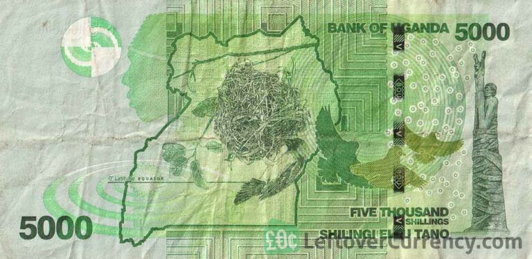 5000 Ugandan Shillings banknote (World War Monument) - Exchange yours