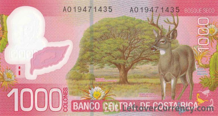 1000 Costa Rican Colones polymer banknote - Exchange yours today