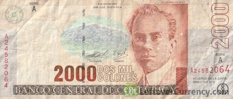 Leftover Currency - easily exchange 2000 Costa Rican Colones banknote ...