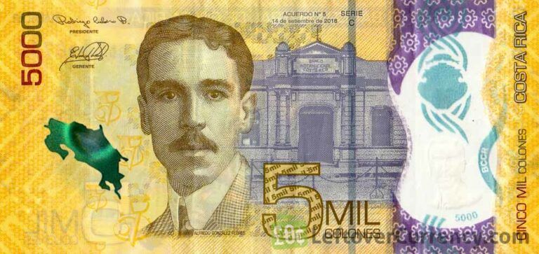 current Costa Rican Colones banknotes - Exchange yours now