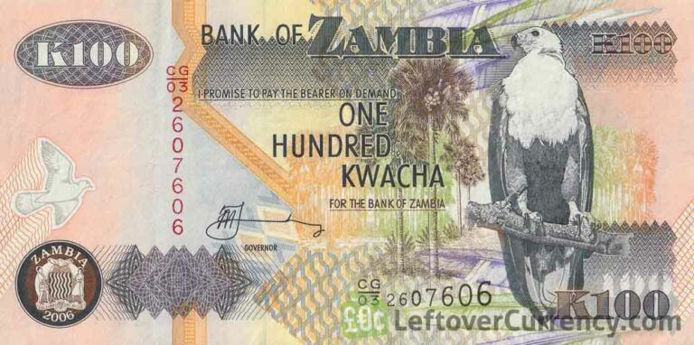 100 Zambian Kwacha banknote (1992 to 2011) - Exchange yours today