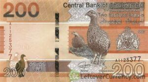 200 Gambian Dalasis banknote - Exchange yours for cash today