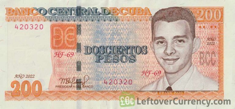 200 Cuban Pesos banknote (Franc Pais) - Exchange yours for cash today