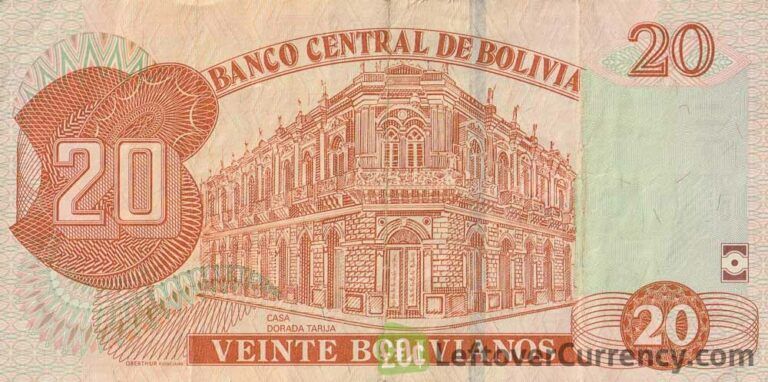 20 Bolivian Bolivianos banknote (Dalence)- Exchange yours for cash