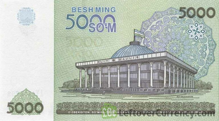 5000 Uzbekistani Som banknote - Exchange yours for cash!