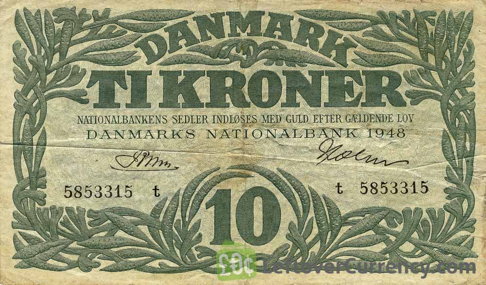 10 Danish Kroner 1944-1946 issue - Exchange yours for cash today