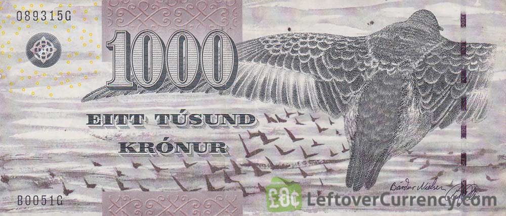 1000 Faroese Kronur (Black-grey sandpiper wing) - exchange yours