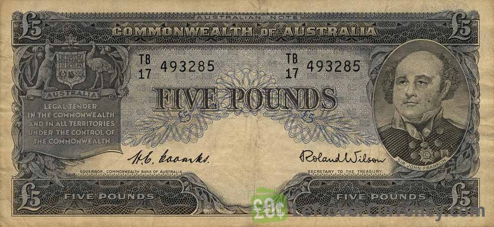 5 Australian Pounds (Sir John Franklin) - Exchange yours for cash