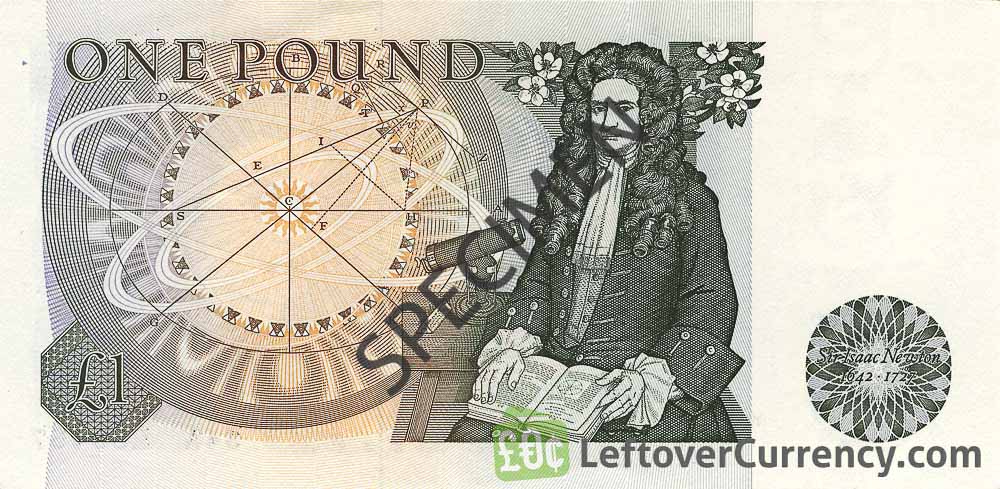 Bank of England 1 Pound (Sir Isaac Newton) - exchange yours
