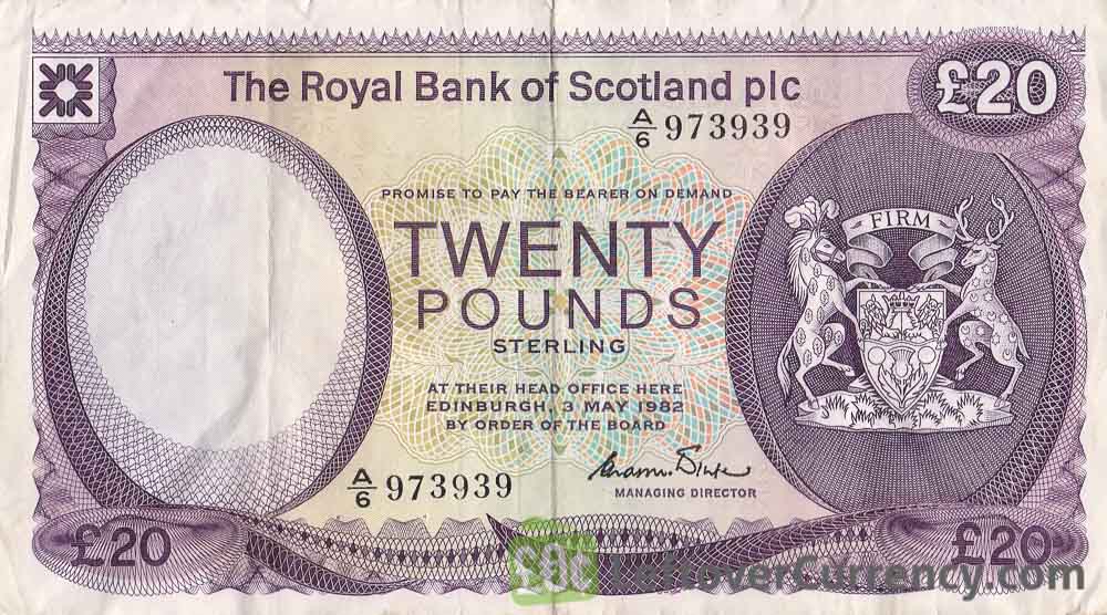 Royal Bank of Scotland 20 Pounds (1982-1985) - exchange yours